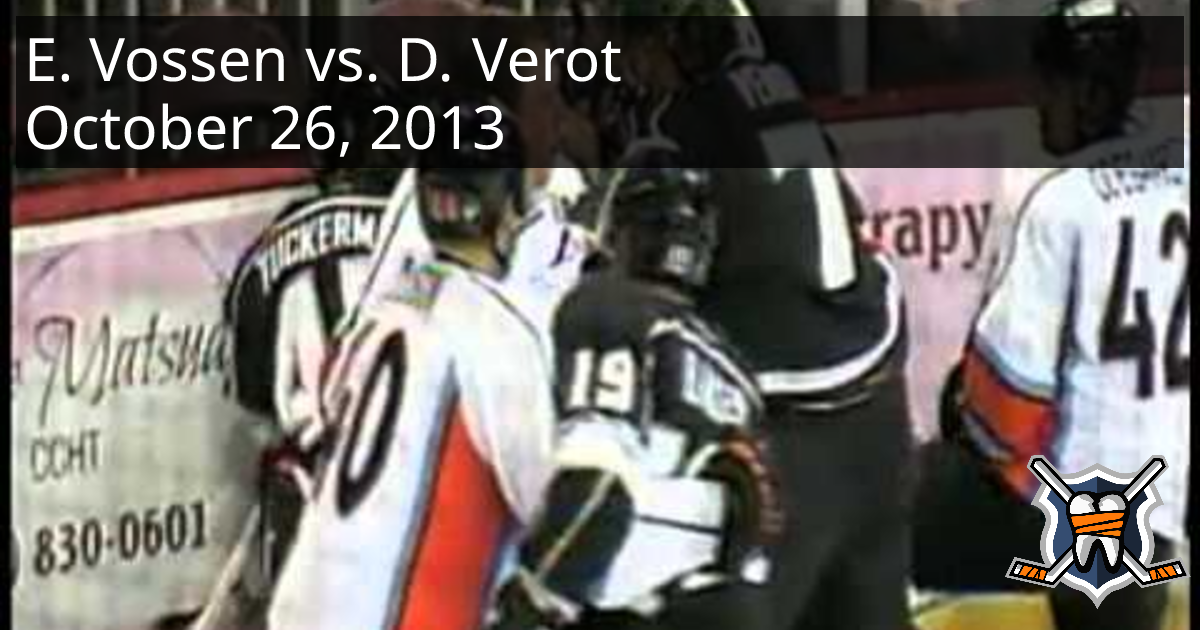 Evan Vossen vs. Darcy Verot, October 26, 2013 - Missouri Mavericks vs ...