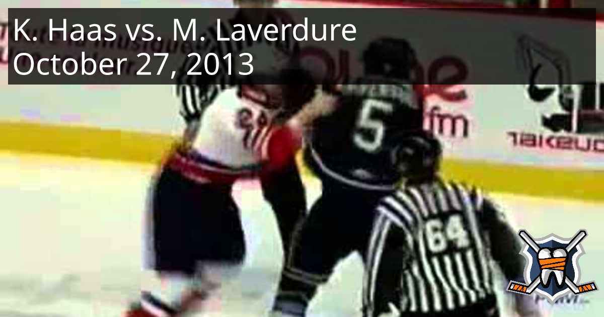 Kyle Haas vs. Mathieu Laverdure, October 27, 2013 - Moncton Wildcats vs ...