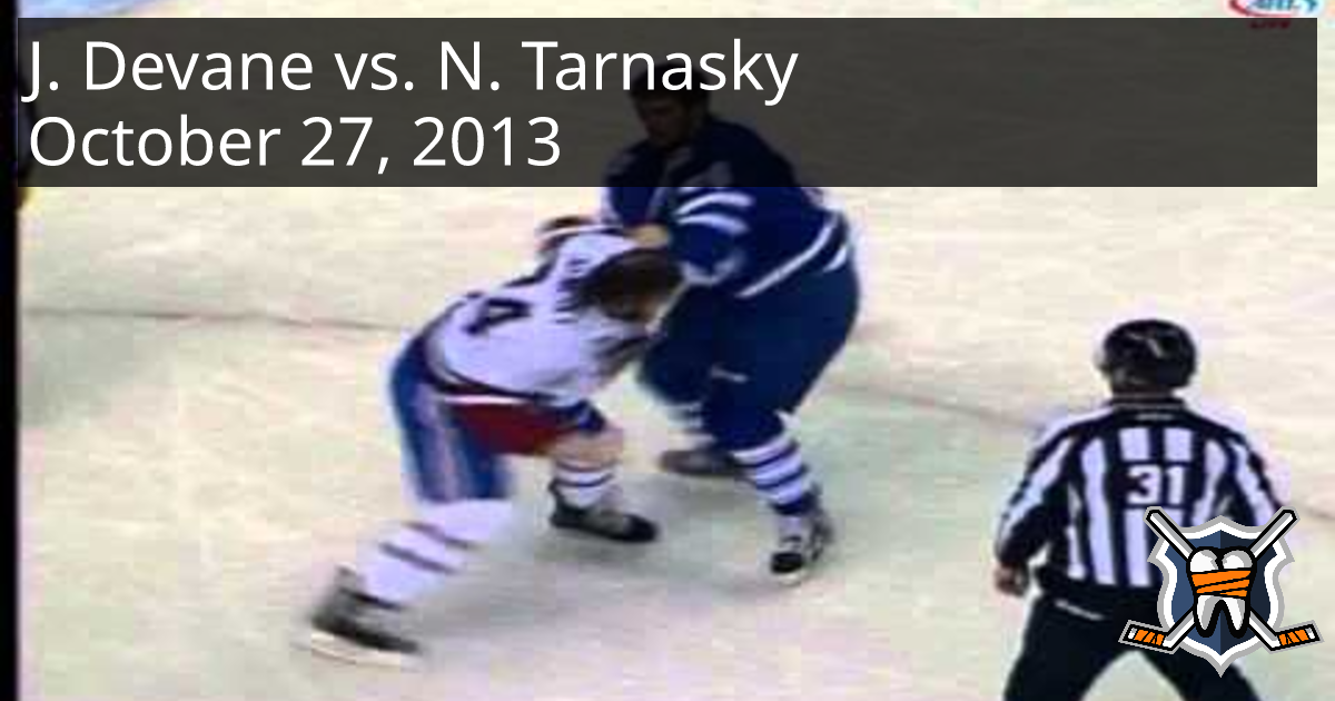Jamie Devane vs. Nick Tarnasky, October 27, 2013 - Toronto Marlies vs ...