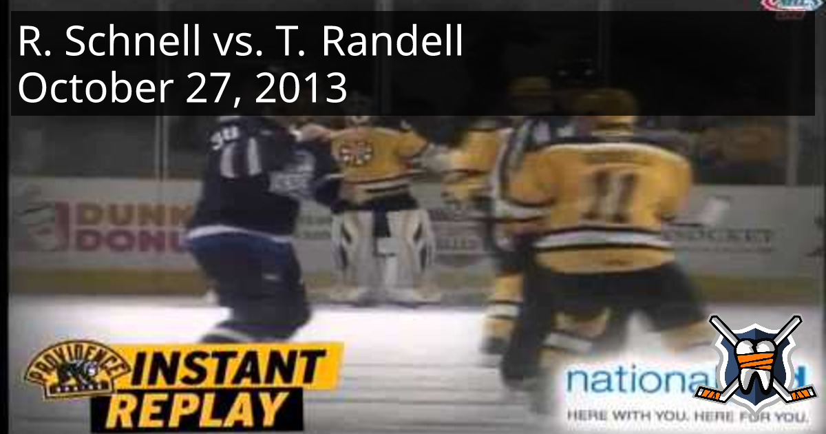 Ryan Schnell vs. Tyler Randell, October 27, 2013 - St. John's IceCaps ...
