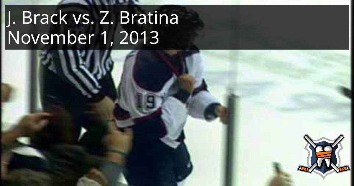 Justin Brack vs. Zach Bratina, November 1, 2013 - Owen Sound Attack vs ...
