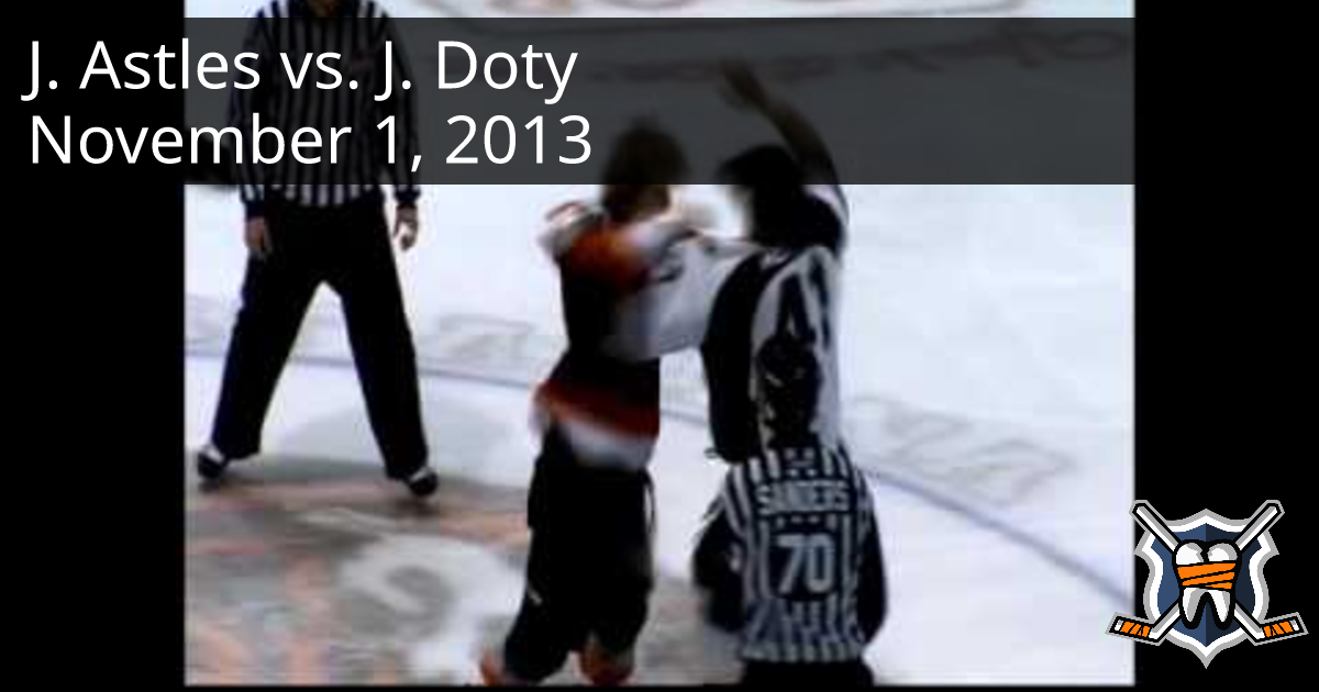 Jessey Astles vs. Jacob Doty, November 1, 2013 - Tri-City Americans vs ...