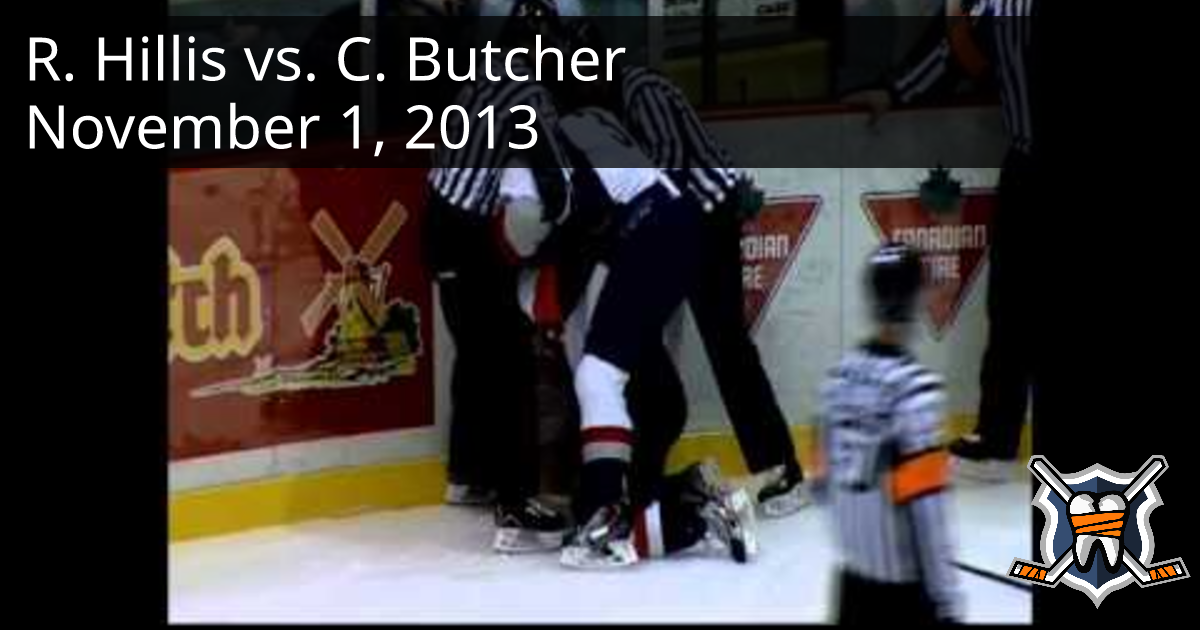 Riley Hillis vs. Chad Butcher, November 1, 2013 - Tri-City Americans vs. Medicine Hat Tigers ...