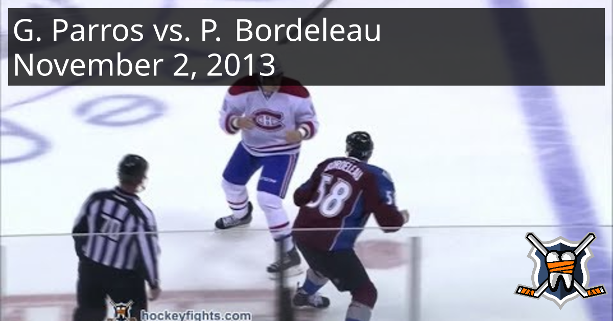 George Parros vs. Patrick Bordeleau, November 2, 2013 - Montreal ...