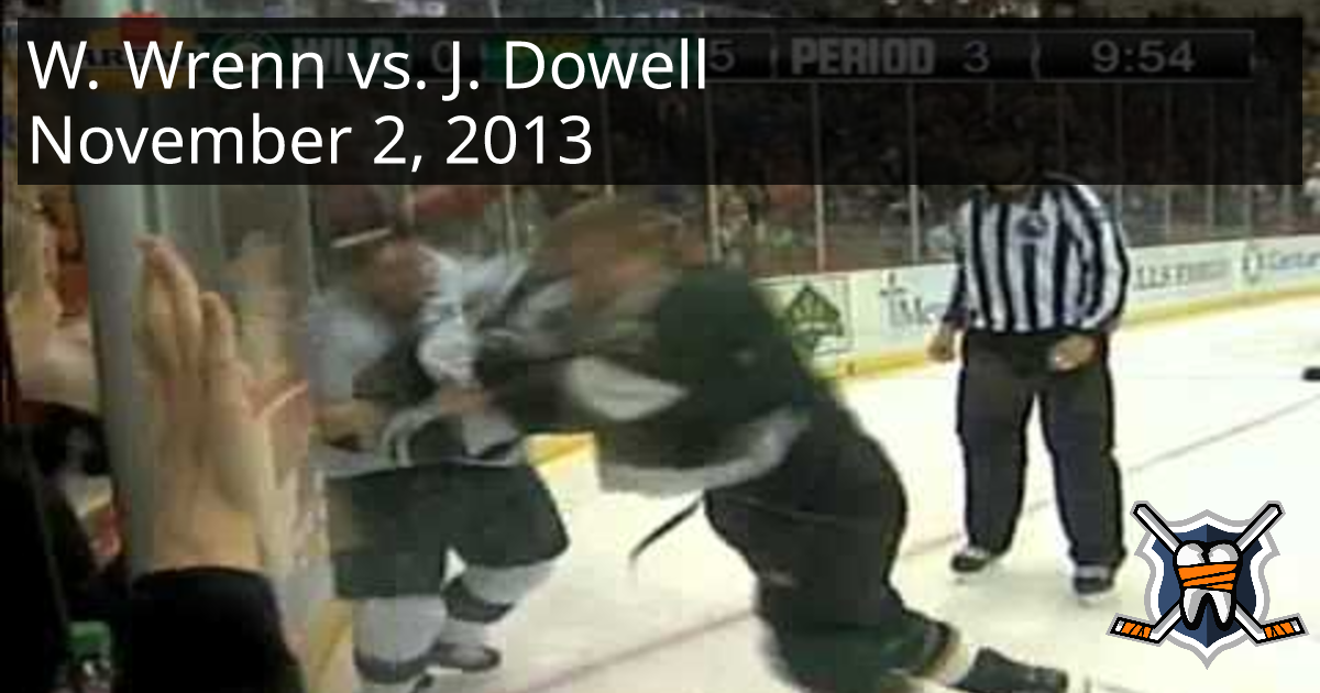 William Wrenn vs. Jake Dowell, November 2, 2013 - Texas Stars vs. Iowa ...