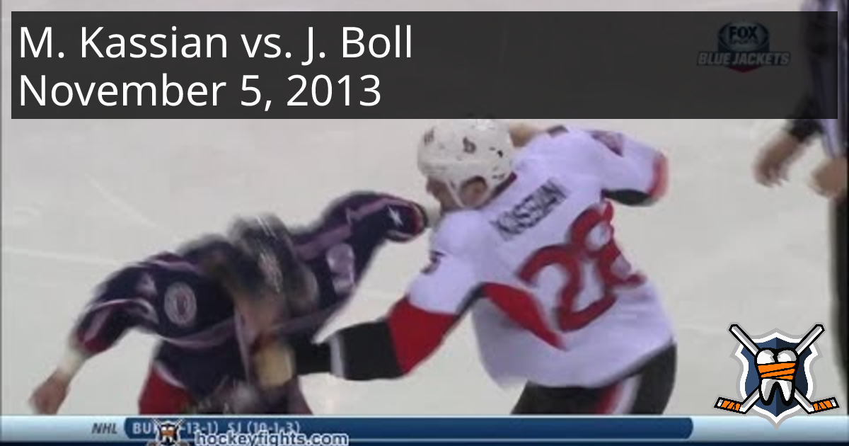 Matt Kassian vs. Jared Boll, November 5, 2013 - Ottawa Senators vs ...