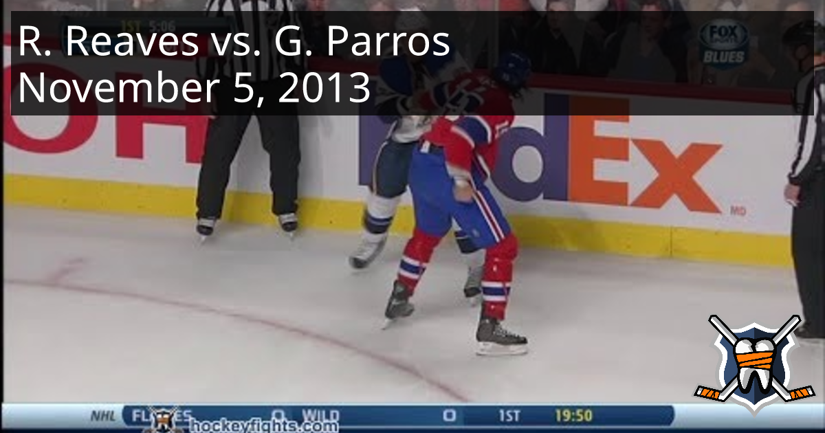 Ryan Reaves vs. George Parros, November 5, 2013 - St Louis Blues vs ...