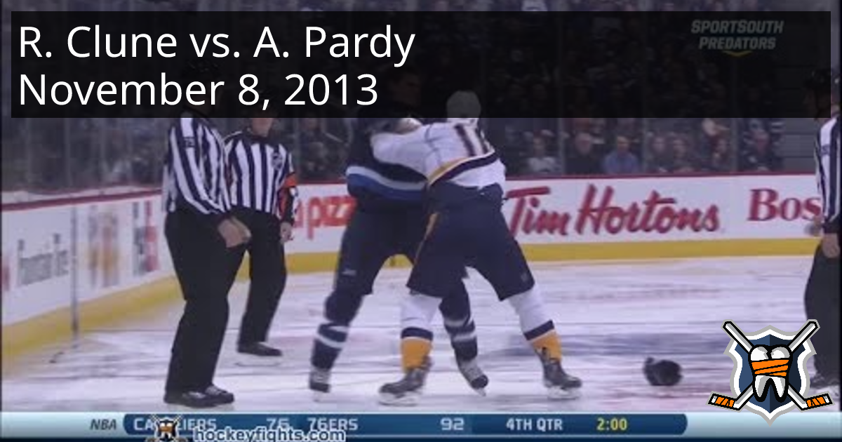 Richard Clune vs. Adam Pardy, November 8, 2013 - Nashville Predators vs ...
