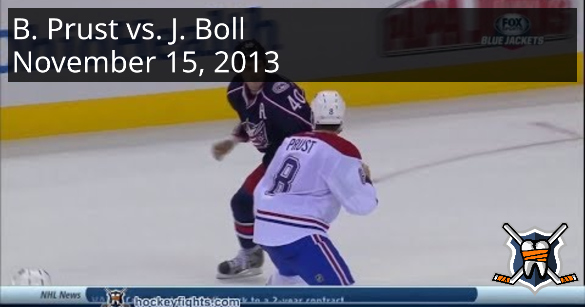 Brandon Prust vs. Jared Boll, November 15, 2013 - Montreal Canadiens vs ...