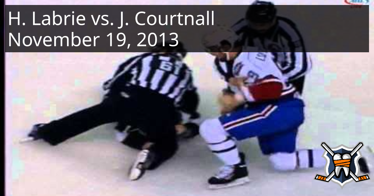 Hubert Labrie vs. Justin Courtnall, November 19, 2013 - Texas Stars vs ...