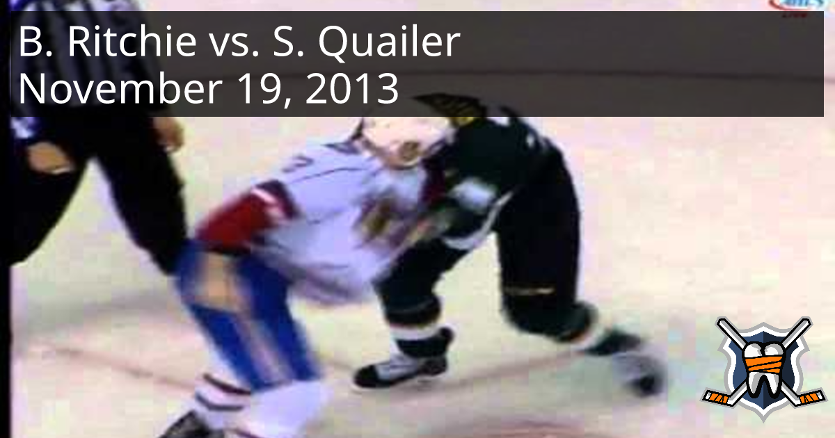 Brett Ritchie vs. Steve Quailer, November 19, 2013 - Texas Stars vs ...