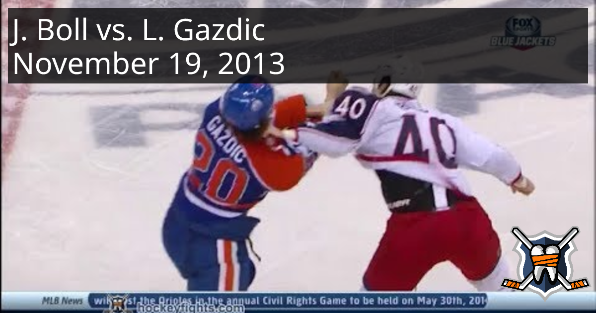 Jared Boll vs. Luke Gazdic, November 19, 2013 - Columbus Blue Jackets ...