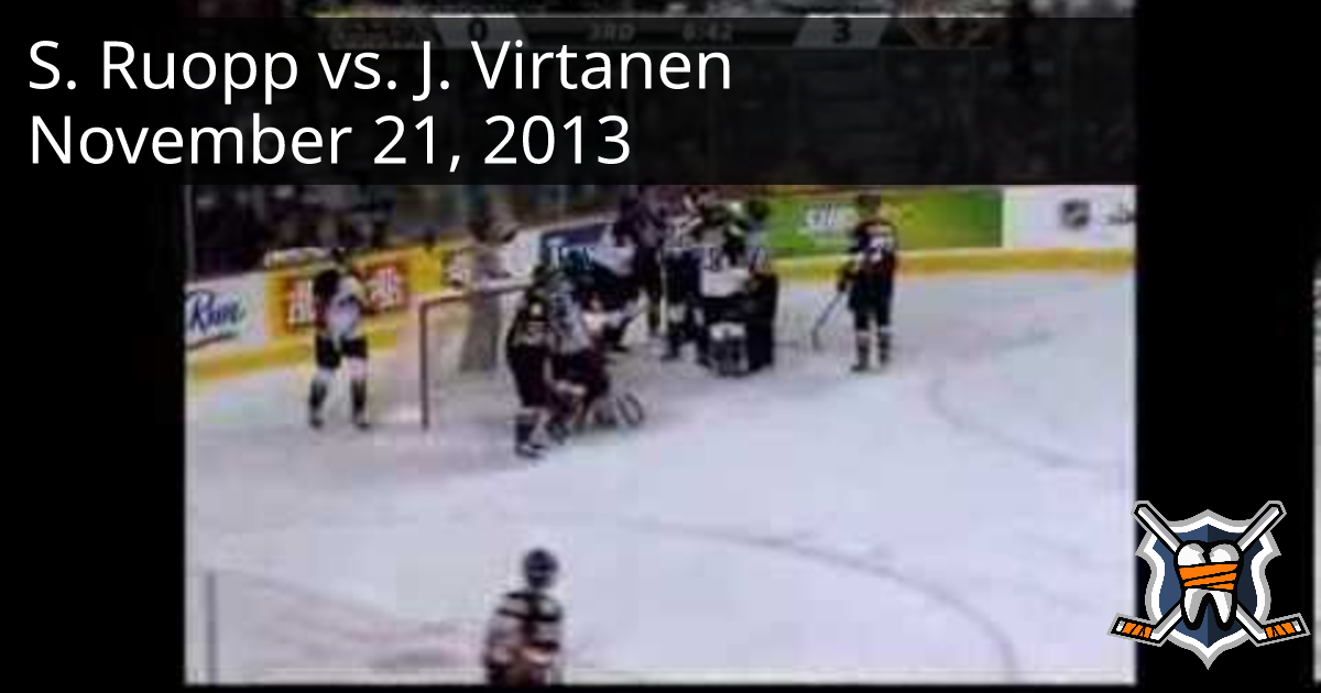 Sam Ruopp vs. Jake Virtanen, November 21, 2013 - Prince George Cougars ...