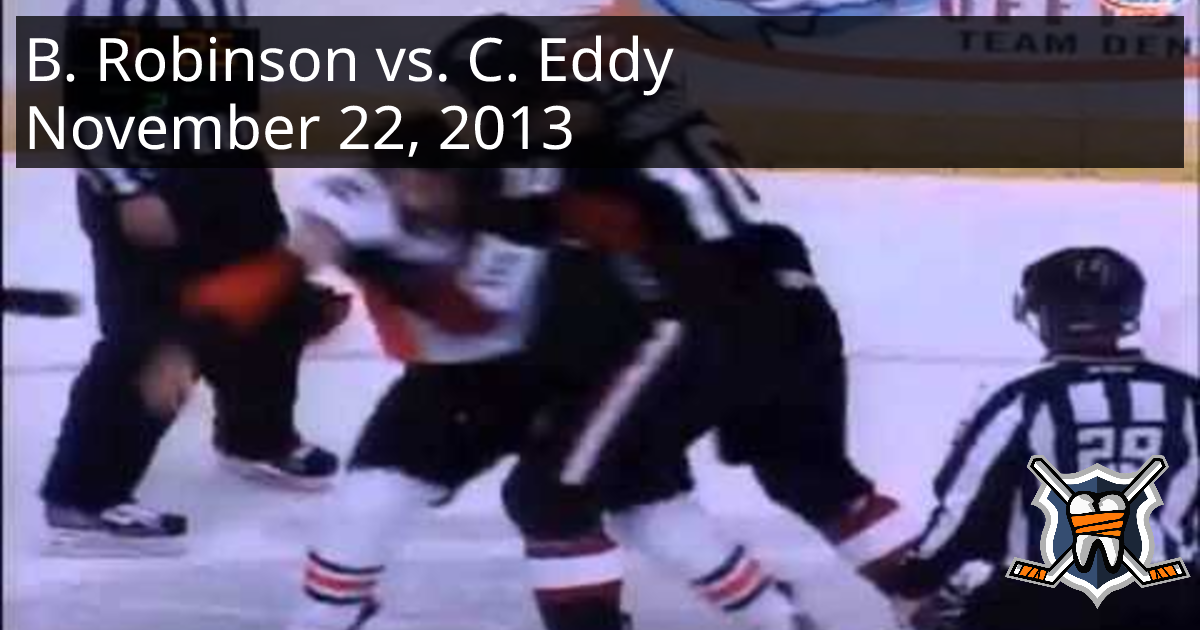 Buddy Robinson vs. Cullen Eddy, November 22, 2013 - Binghamton Senators ...