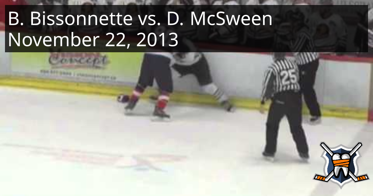 Brock Bissonnette vs. Dominic McSween, November 22, 2013 - Cornwall River Kings vs. Laval ...