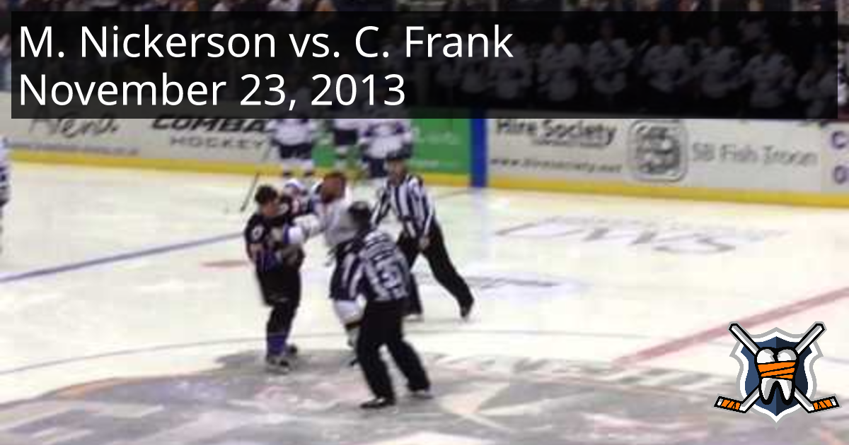 Matt Nickerson vs. Chris Frank, November 23, 2013 - Fife Flyers vs ...