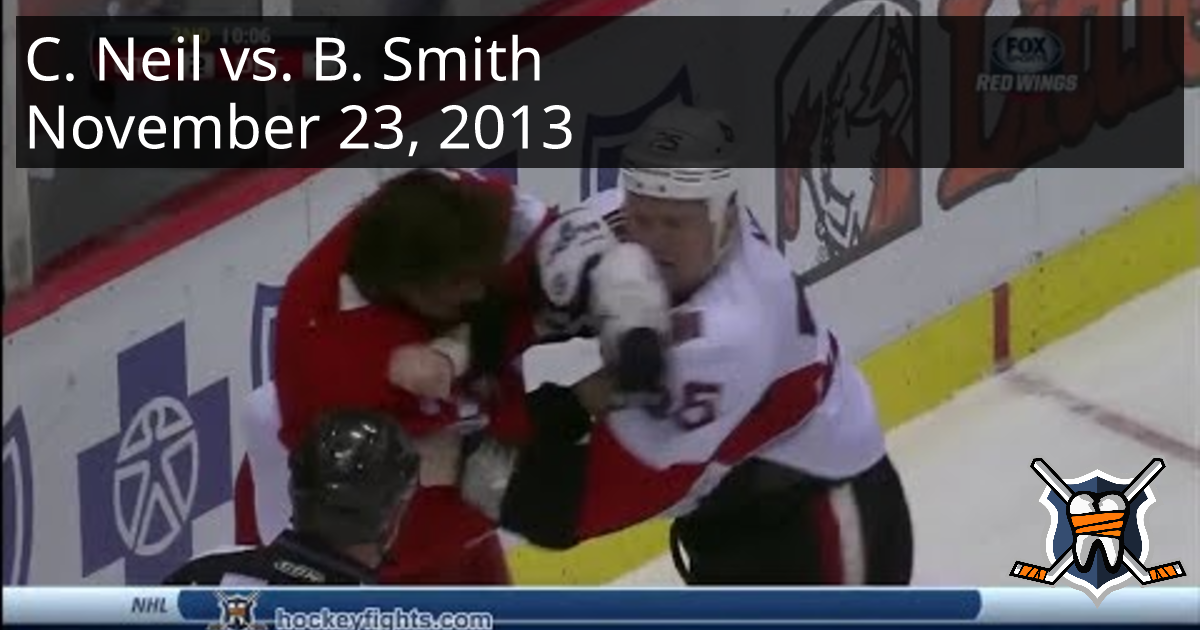 Chris Neil vs. Brendan Smith, November 23, 2013 - Ottawa Senators vs ...