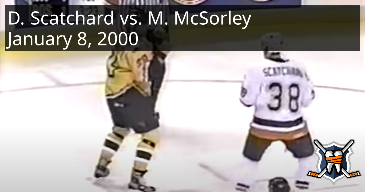 Dave Scatchard vs. Marty McSorley, January 8, 2000 - New York Islanders ...