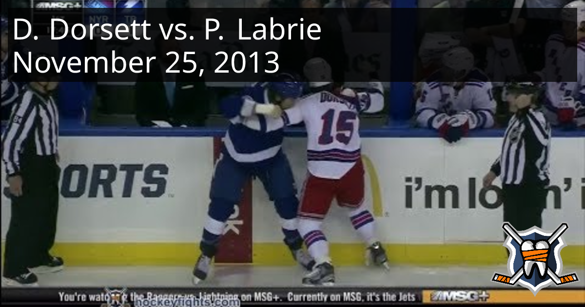 Derek Dorsett vs. Pierre-Cedric Labrie, November 25, 2013 - New York ...