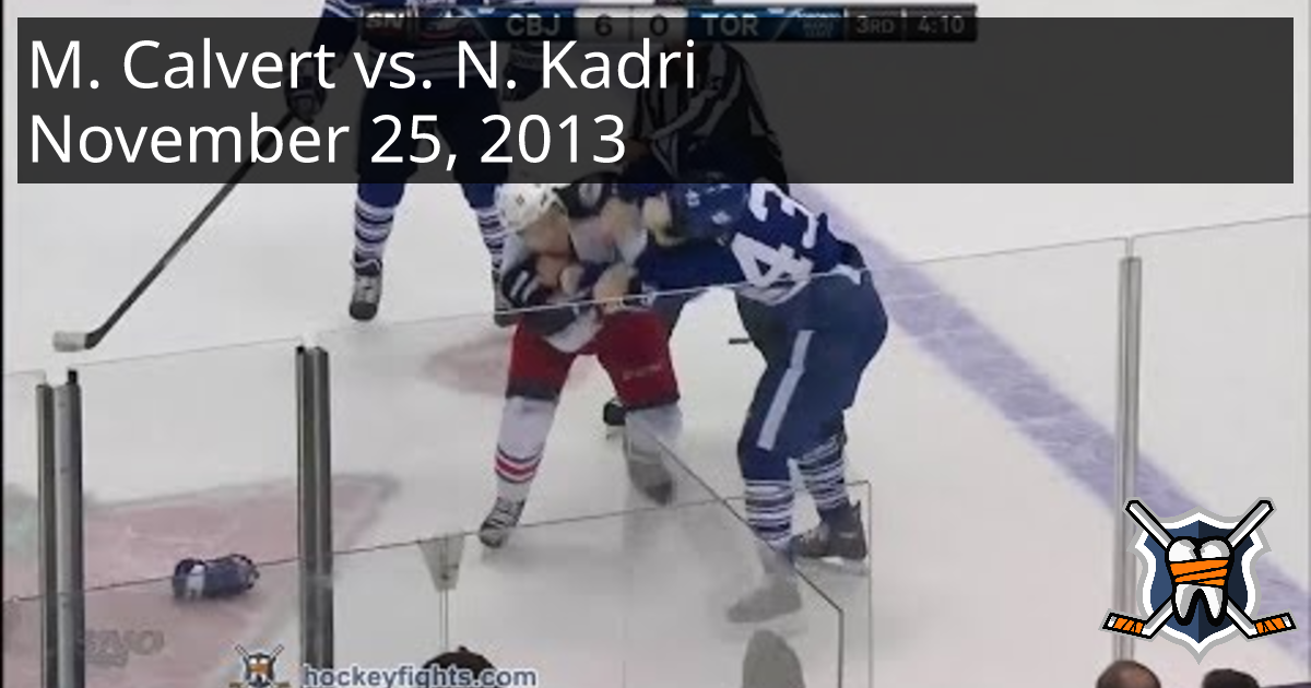 Matt Calvert vs. Nazem Kadri, November 25, 2013 - Columbus Blue Jackets ...