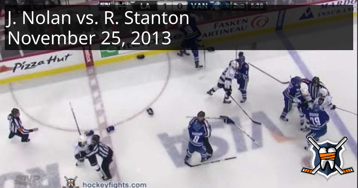 Jordan Nolan vs. Ryan Stanton, November 25, 2013 - Los Angeles Kings vs ...