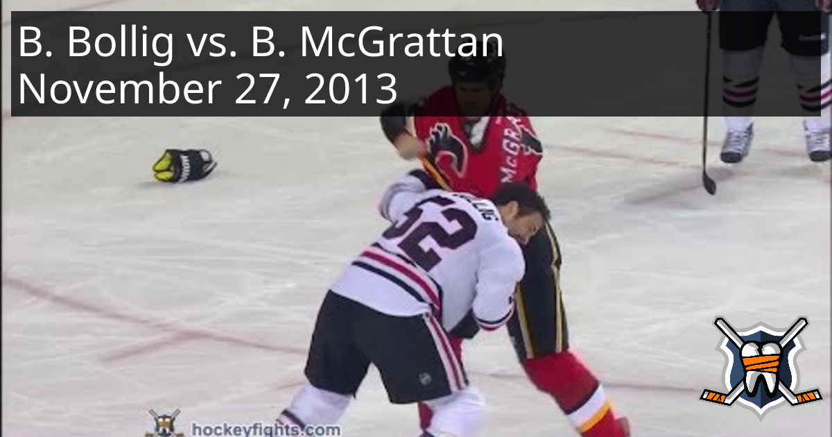 Brandon Bollig vs. Brian McGrattan, November 27, 2013 - Chicago ...