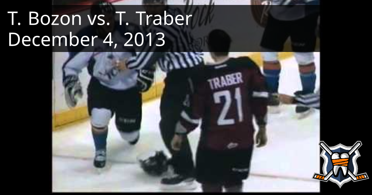 Tim Bozon vs. Tim Traber, December 4, 2013 - Kootenay Ice vs. Vancouver ...