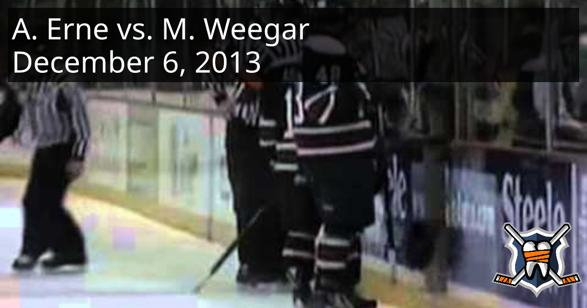 Adam Erne vs. MacKenzie Weegar, December 6, 2013 - Québec Remparts vs ...