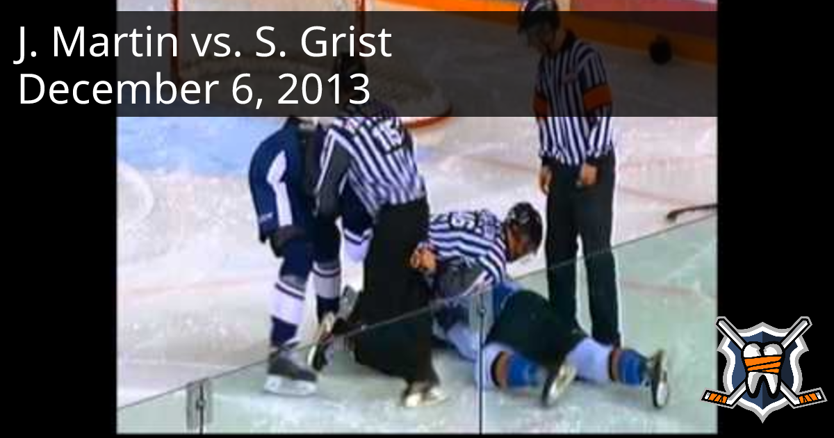 Jonathon Martin vs. Sam Grist, December 6, 2013 - Kootenay Ice vs ...