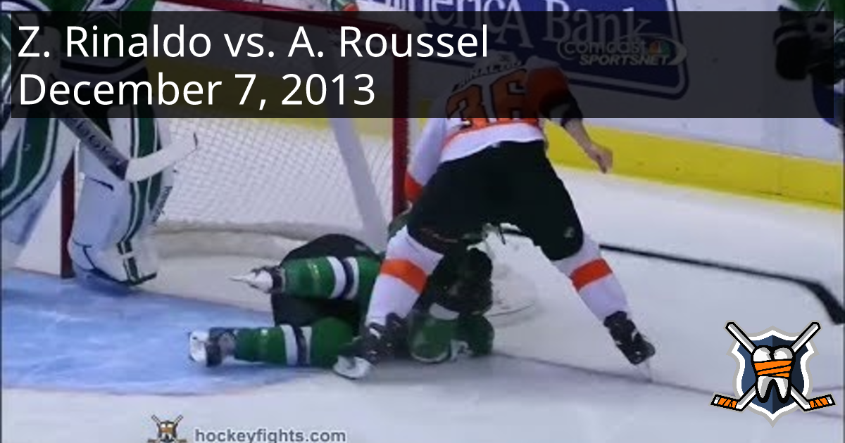 Zac Rinaldo vs. Antoine Roussel, December 7, 2013 - Philadelphia Flyers ...