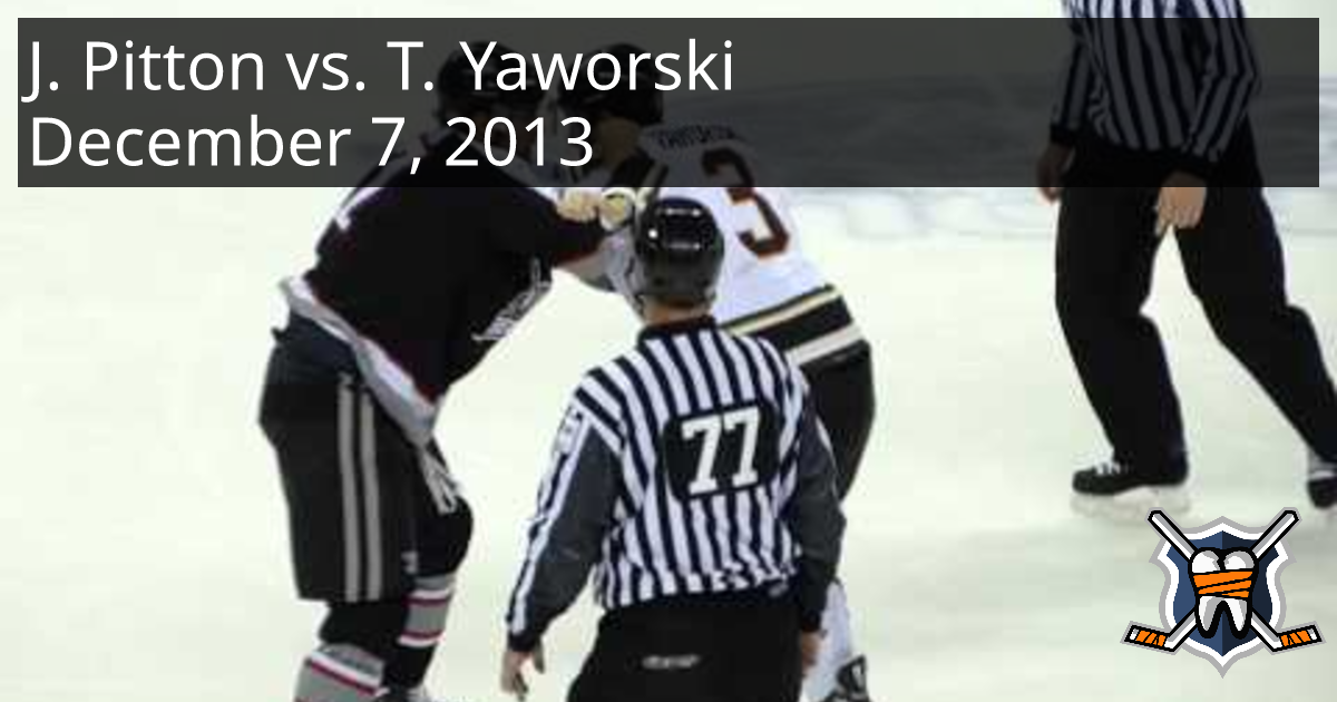 Jason Pitton vs. Tyler Yaworski, December 7, 2013 - Brampton Beast vs ...