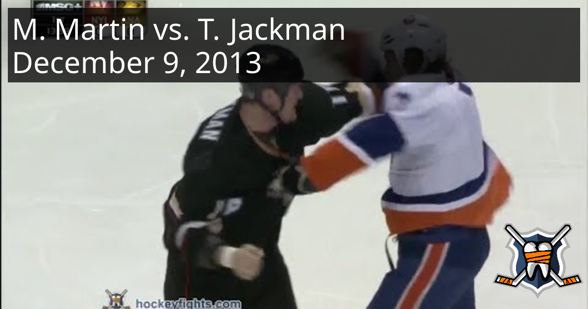 Matt Martin vs. Tim Jackman, December 9, 2013 - New York Islanders vs ...