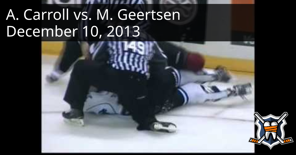 Austin Carroll vs. Mason Geertsen, December 10, 2013 - Victoria Royals ...