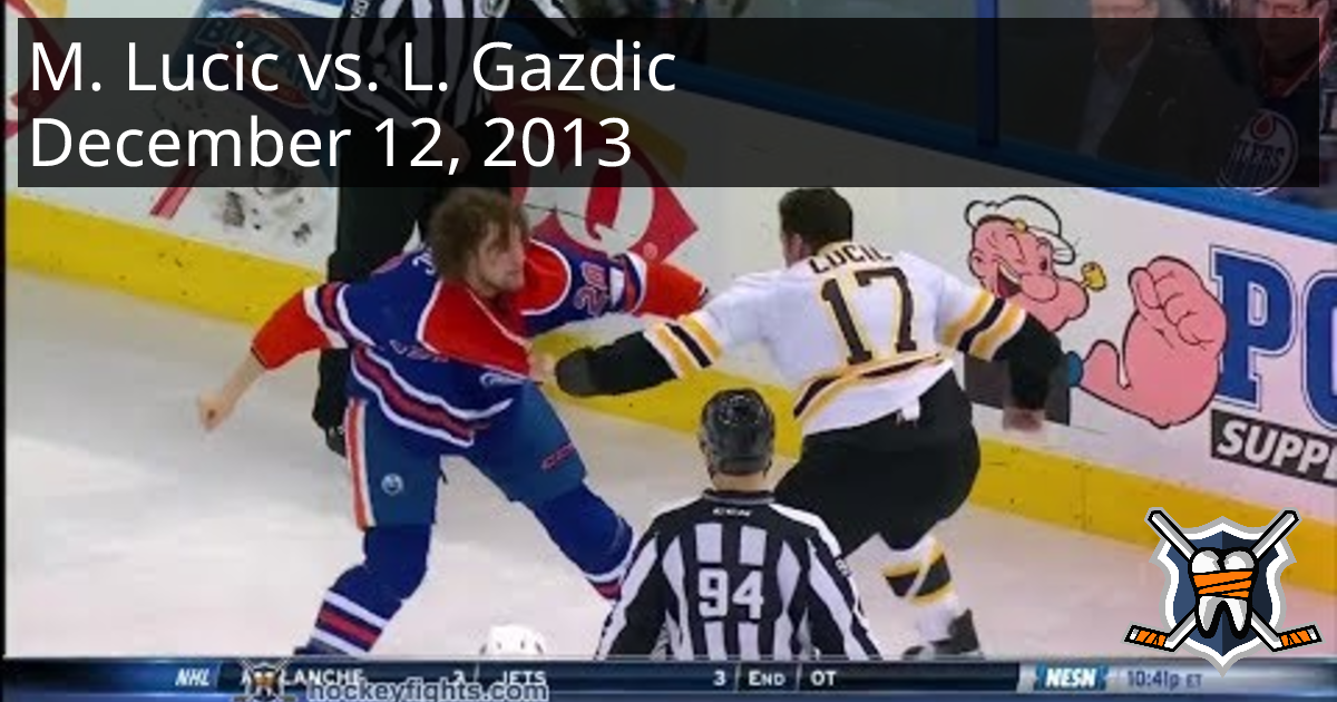 Milan Lucic vs. Luke Gazdic, December 12, 2013 - Boston Bruins vs ...