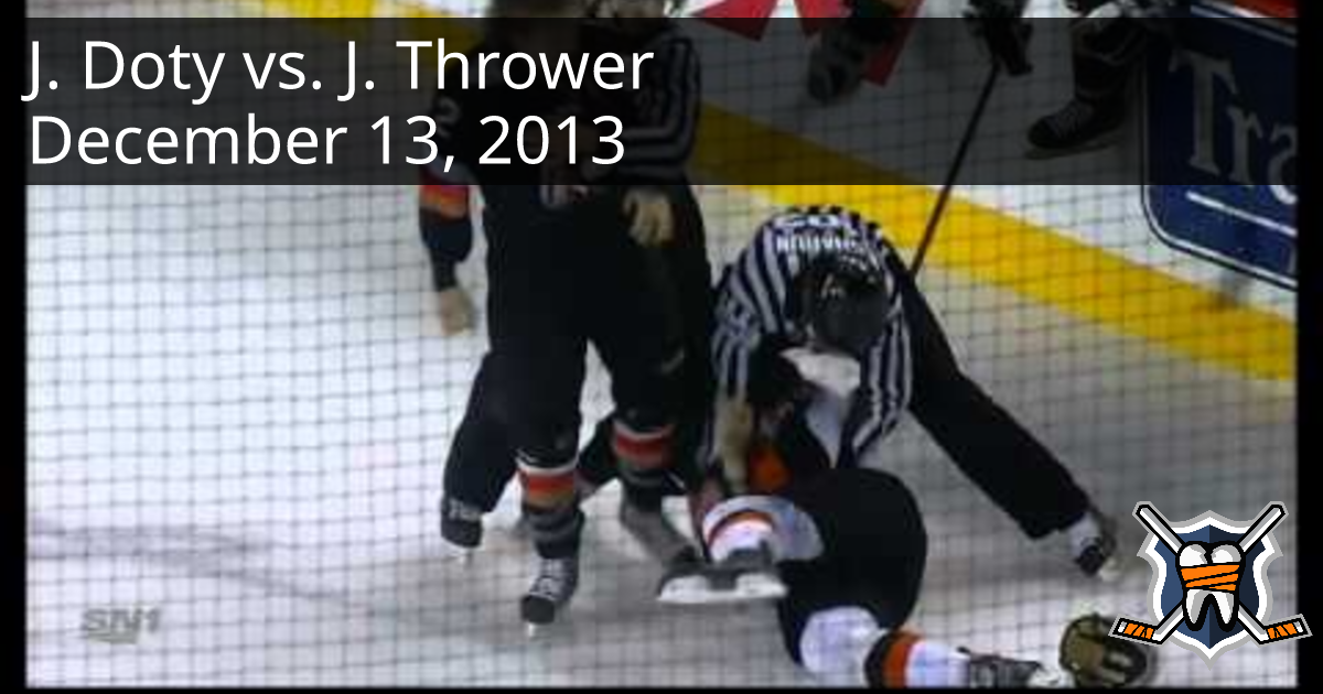 Jacob Doty vs. Josh Thrower, December 13, 2013 - Medicine Hat Tigers vs ...