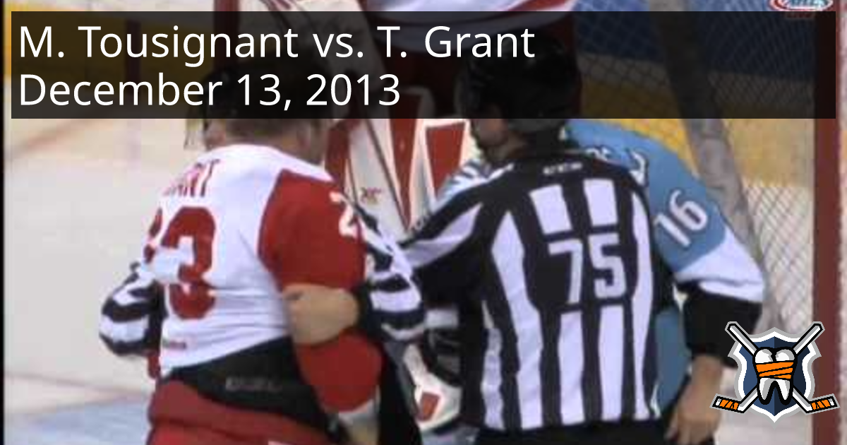 Mathieu Tousignant vs. Triston Grant, December 13, 2013 - Milwaukee Admirals vs. Grand Rapids ...