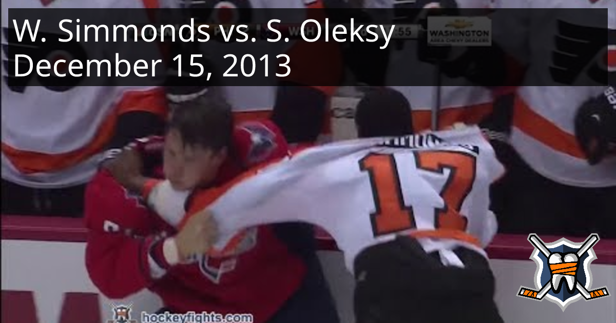 Wayne Simmonds vs. Steven Oleksy, December 15, 2013 - Philadelphia ...
