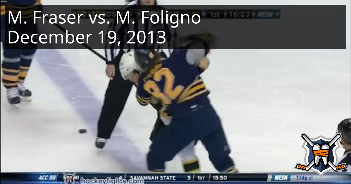 Matt Fraser vs. Marcus Foligno, December 19, 2013 - Boston Bruins vs ...