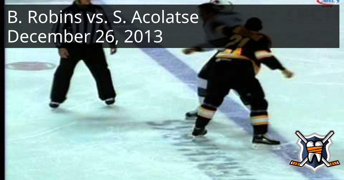 Bobby Robins vs. Sena Acolatse, December 26, 2013 - Providence Bruins ...