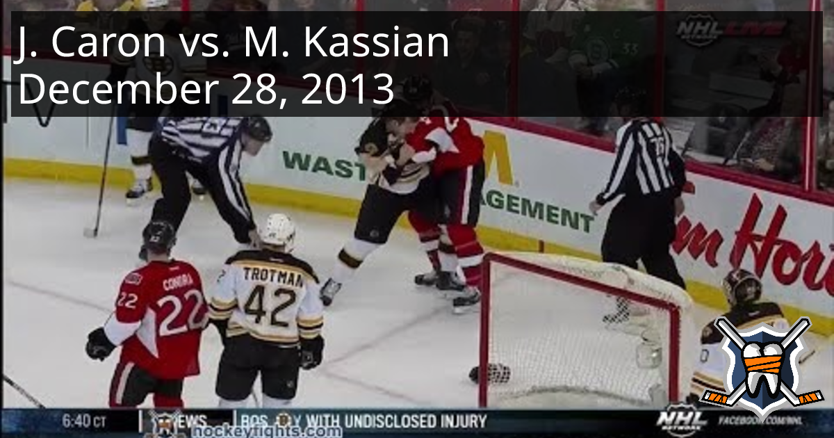 Jordan Caron vs. Matt Kassian, December 28, 2013 - Boston Bruins vs ...