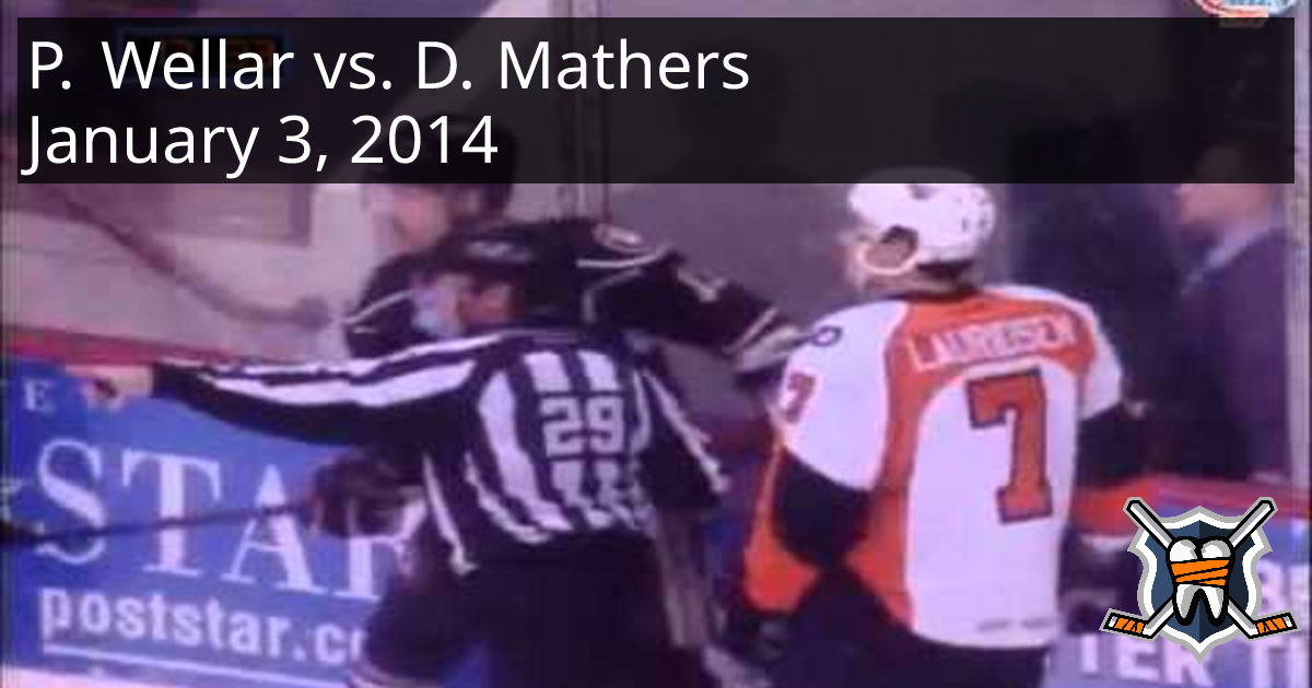 Patrick Wellar vs. Derek Mathers, January 3, 2014 - Hershey Bears vs ...