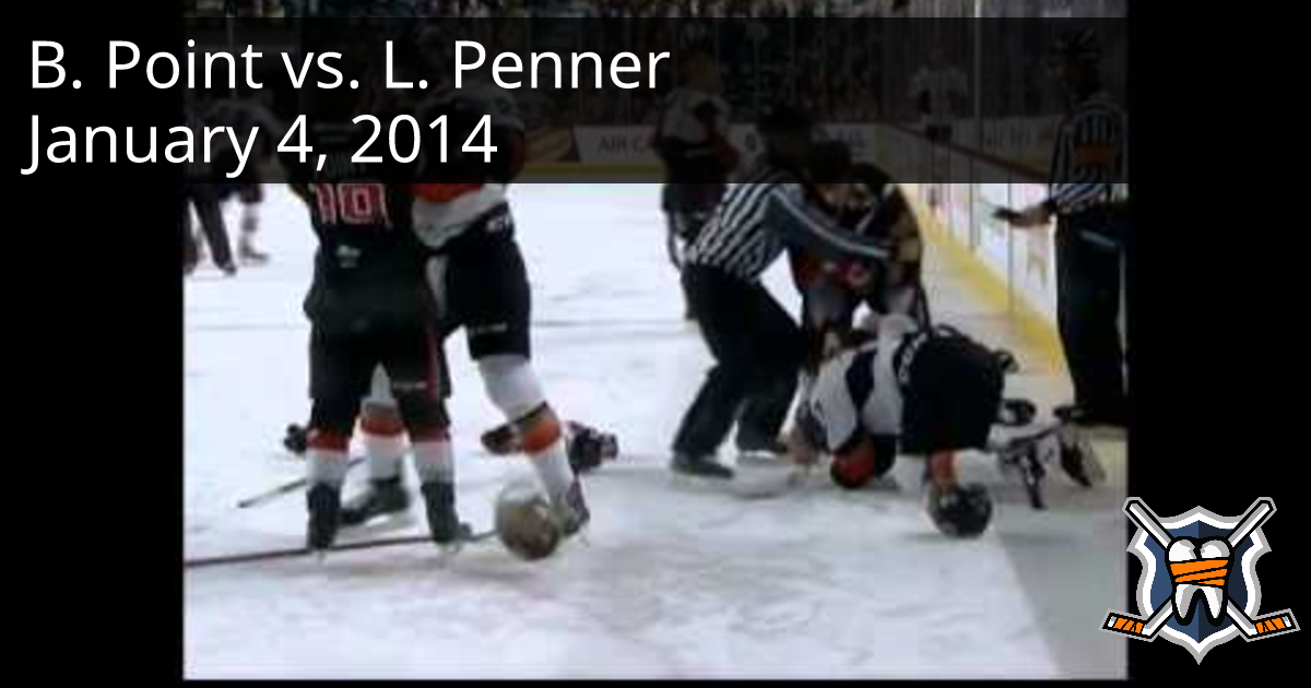 Brayden Point vs. Linden Penner, January 4, 2014 - Moose Jaw Warriors ...
