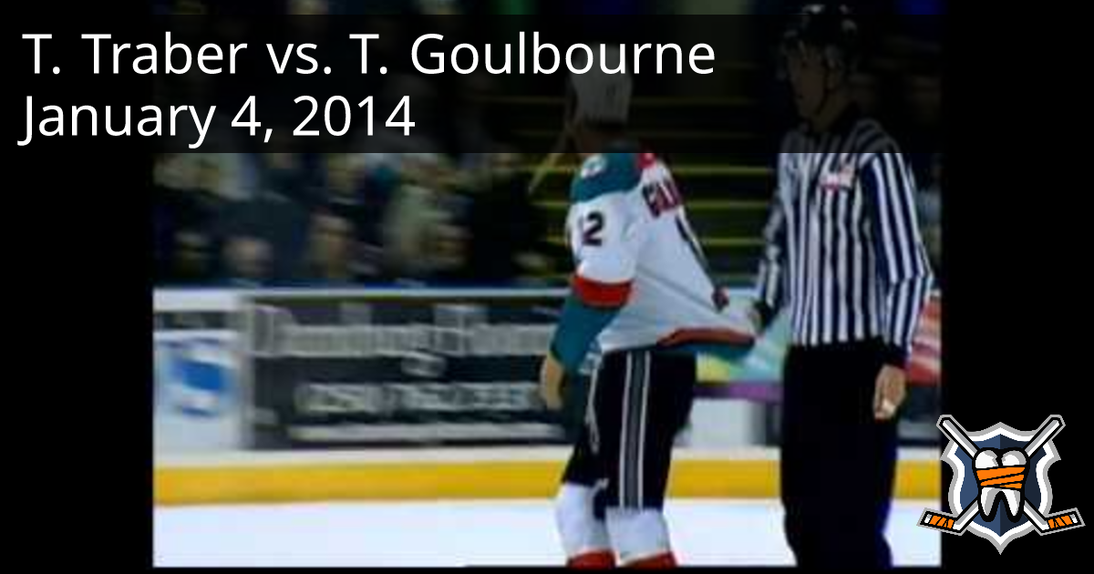 Tim Traber vs. Tyrell Goulbourne, January 4, 2014 - Vancouver Giants vs ...