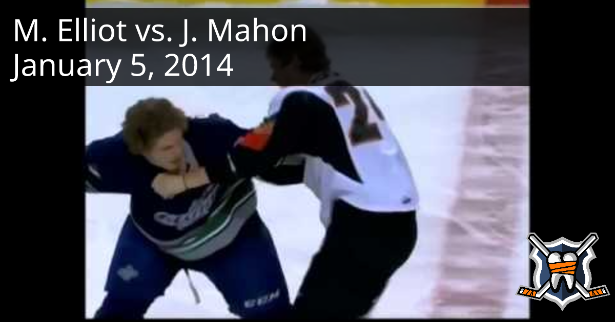 Mitch Elliot vs. Joe Mahon, January 5, 2014 - Seattle Thunderbirds vs ...