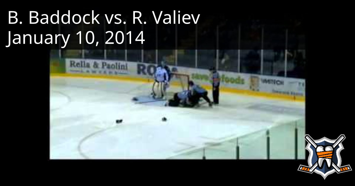 Brandon Baddock vs. Rinat Valiev, January 10, 2014 - Edmonton Oil Kings ...