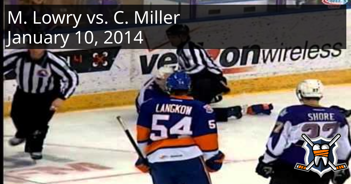 Matt Lowry vs. Colin Miller, January 10, 2014 - Bridgeport Sound Tigers ...