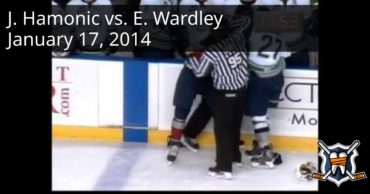 Justin Hamonic vs. Evan Wardley, January 17, 2014 - Tri-City Americans ...