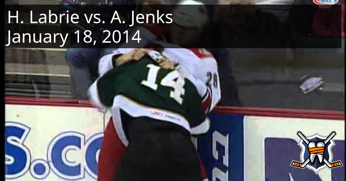 Hubert Labrie vs. A.J. Jenks, January 18, 2014 - Texas Stars vs ...