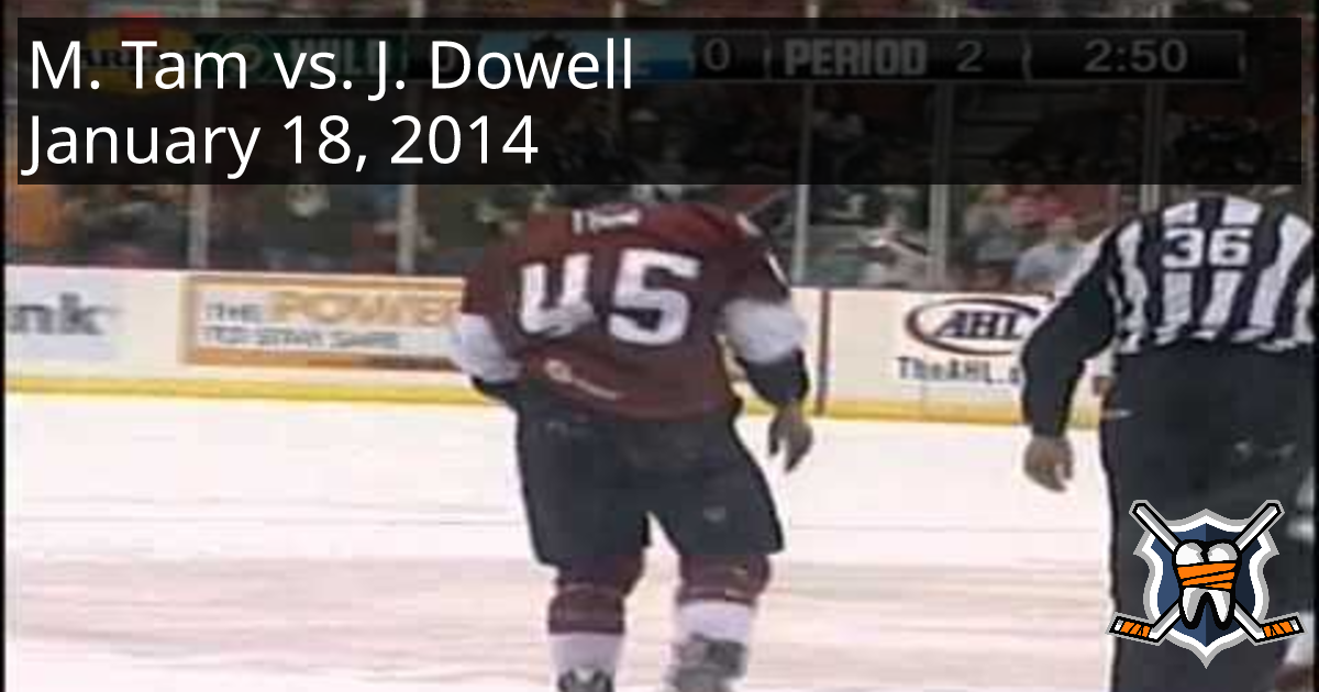Mikael Tam vs. Jake Dowell, January 18, 2014 - Cleveland Monsters vs ...