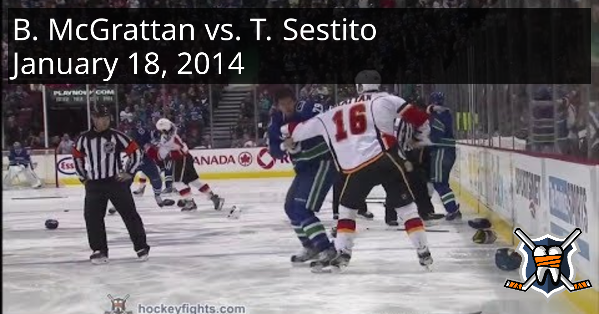 Brian McGrattan vs. Tom Sestito, January 18, 2014 - Calgary Flames vs ...